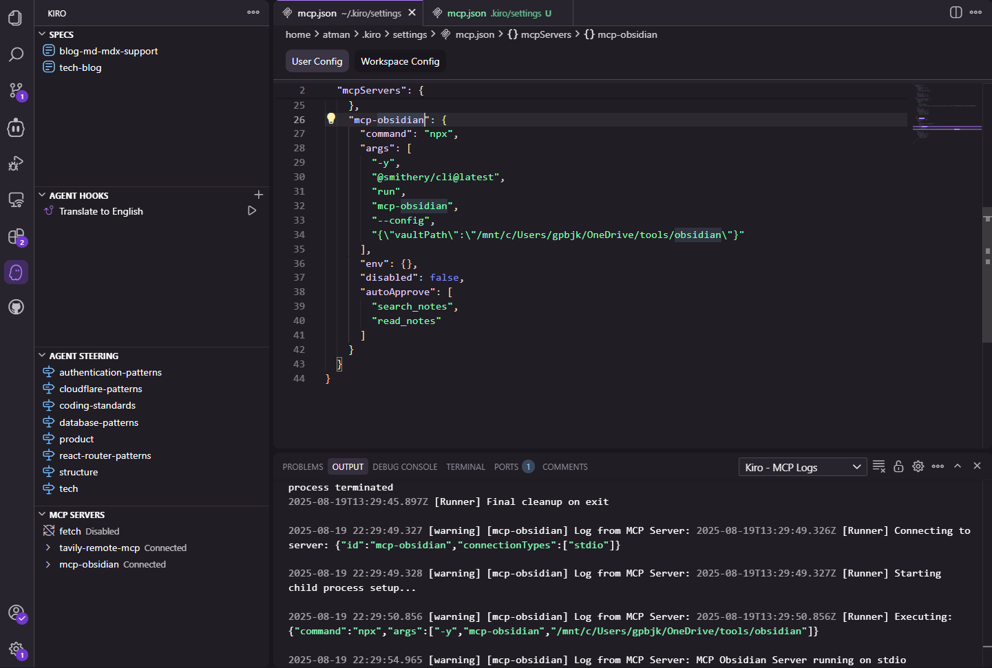 Connecting AI Tools to Obsidian with MCP Server - Gemini CLI & Kiro Guide - Tech Bridge Log